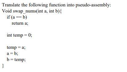 Solved Translate the following function into | Chegg.com