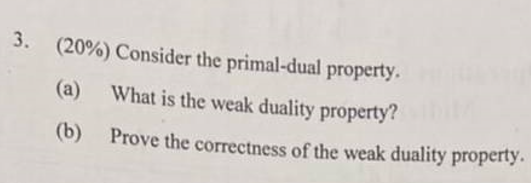 Solved Consider the primal-dual property. (a) What is the | Chegg.com