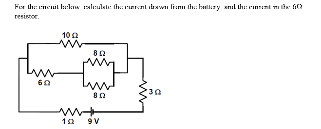 Solved For the circuit below, calculate the current drawn | Chegg.com