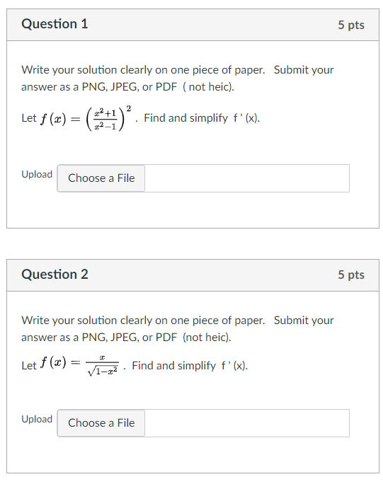 Solved Question 1 5 pts Write your solution clearly on one | Chegg.com