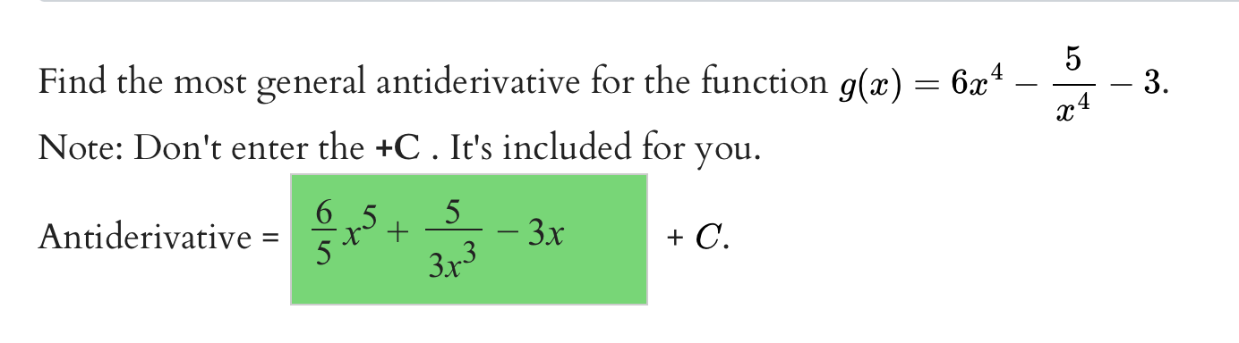 Solved Find The Most General Antiderivative For The Function