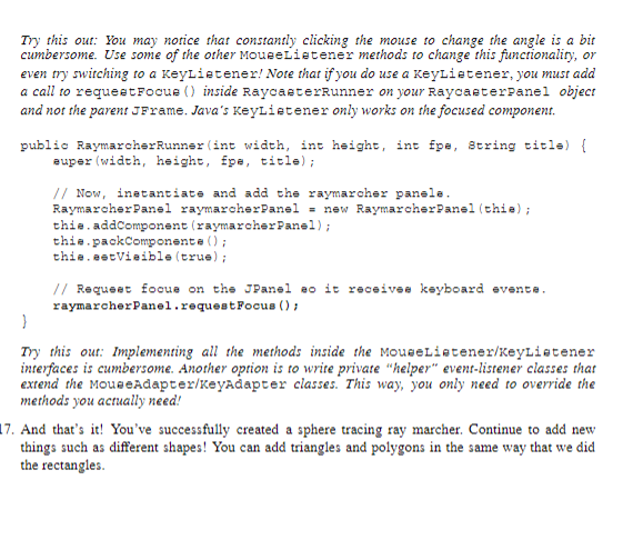 Assignment 8 - Raymarching Objective: By the end of | Chegg.com