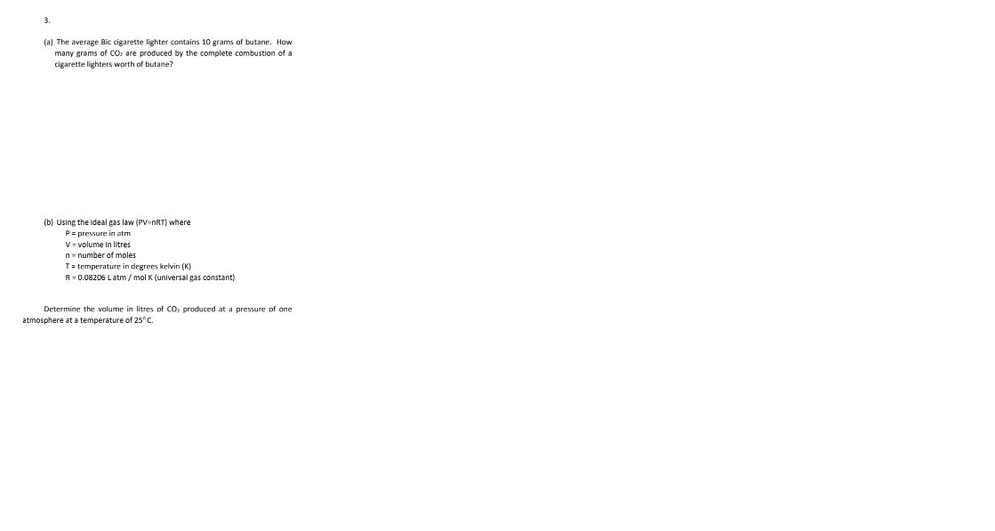 Solved (a) The average Bic cigarette lighter contains 10 | Chegg.com