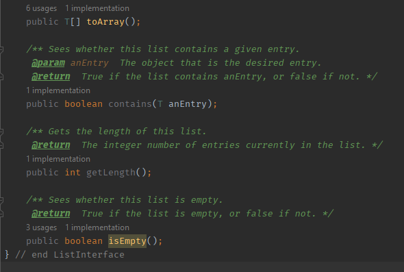 Solved interface that describes the operations of a bag of | Chegg.com