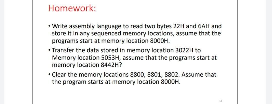 Solved Homework: . • Write assembly language to read two | Chegg.com