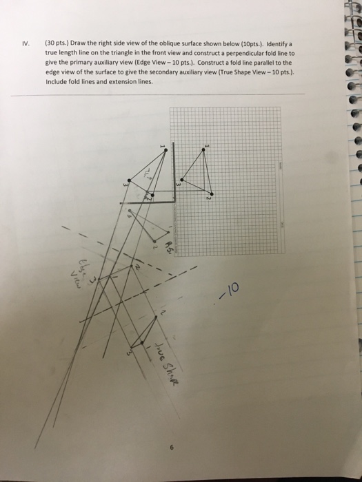 Solved Draw the right side view of the oblique surface shown | Chegg.com