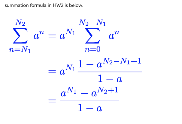Solved summation formula in HW2 is below. | Chegg.com
