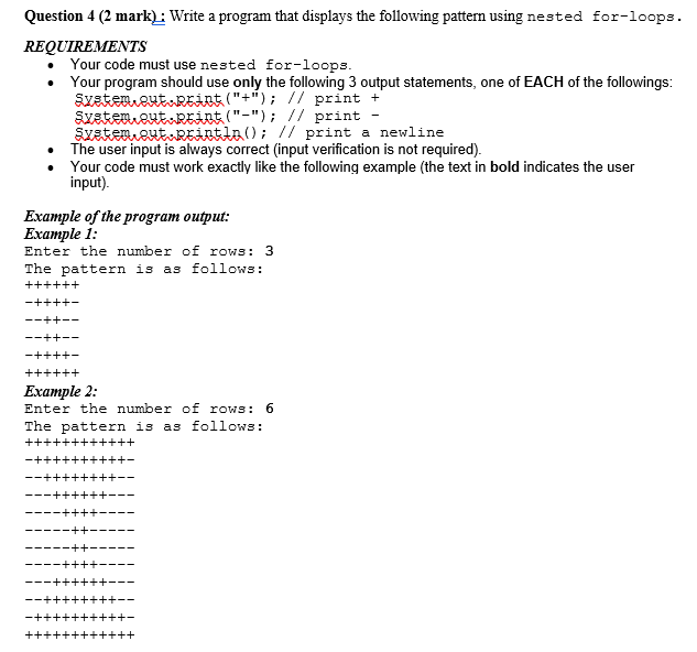 Solved Question 4 (2 mark) : Write a program that displays | Chegg.com
