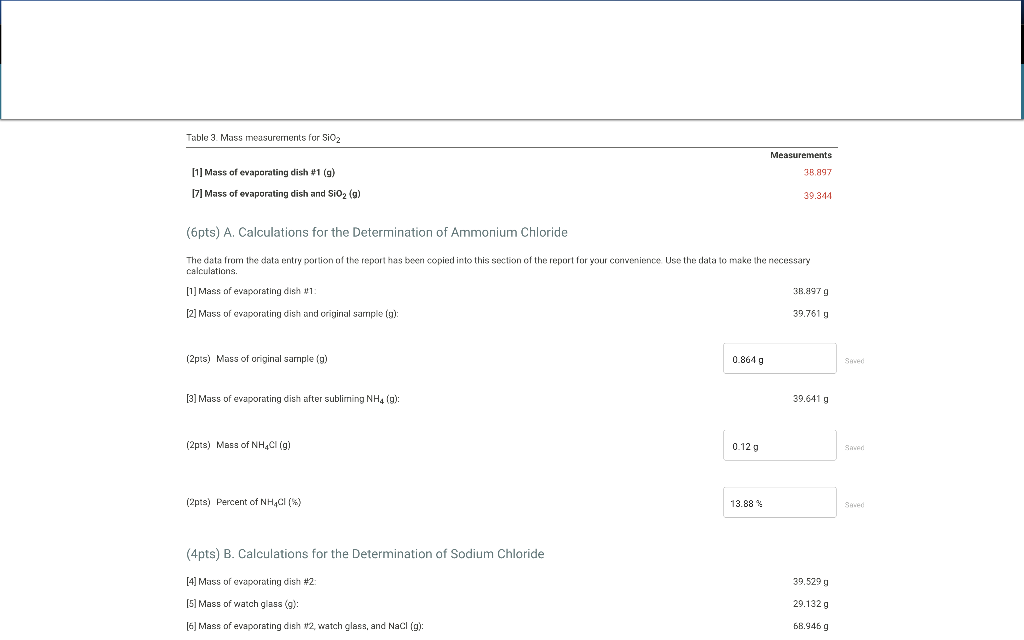 Solved Data And Report Submission - Separating Components Of | Chegg.com