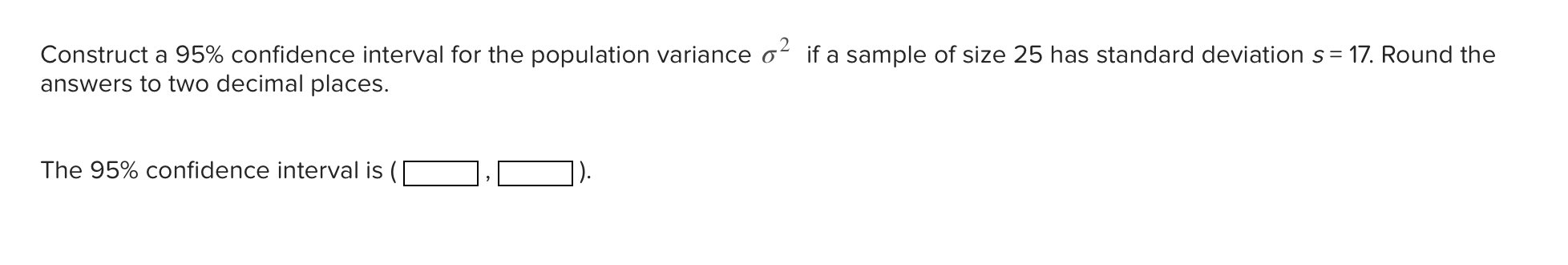 Solved Construct a 95% confidence interval for the | Chegg.com