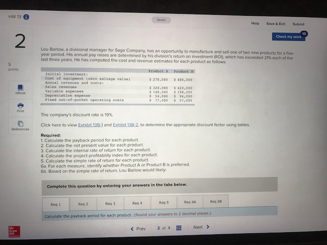 Solved Hw 13 0 Help Save & Exit Submit 10 2 Check my work | Chegg.com