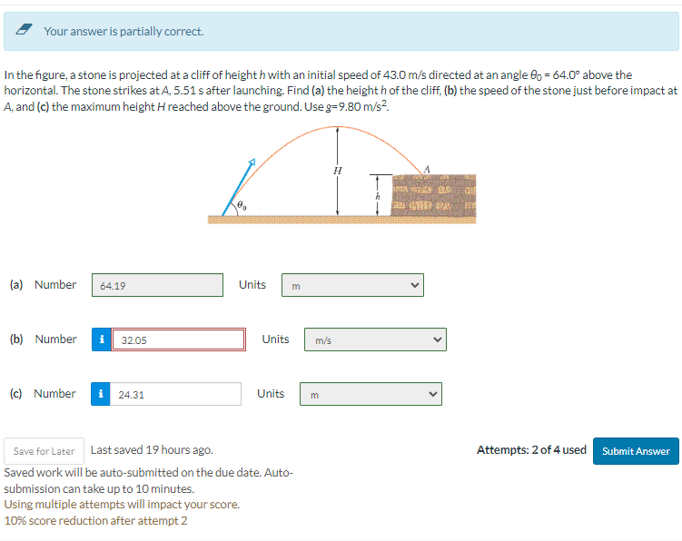 Solved In the figure, a stone is projected at a cliff of | Chegg.com