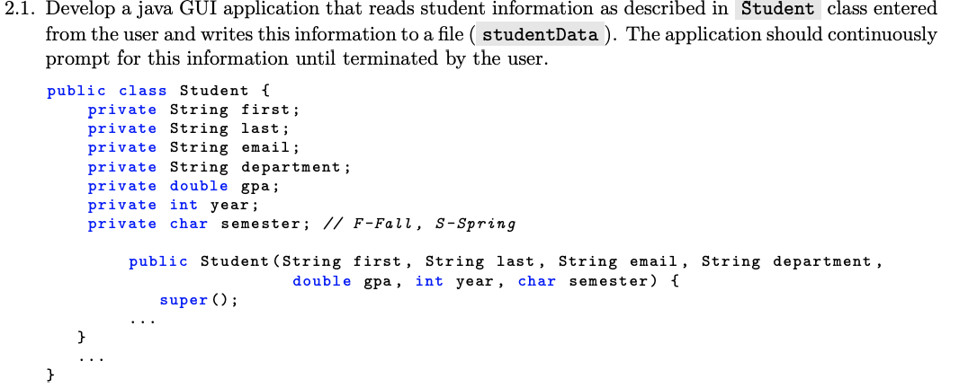 Solved 2.1. Develop a java GUI application that reads | Chegg.com