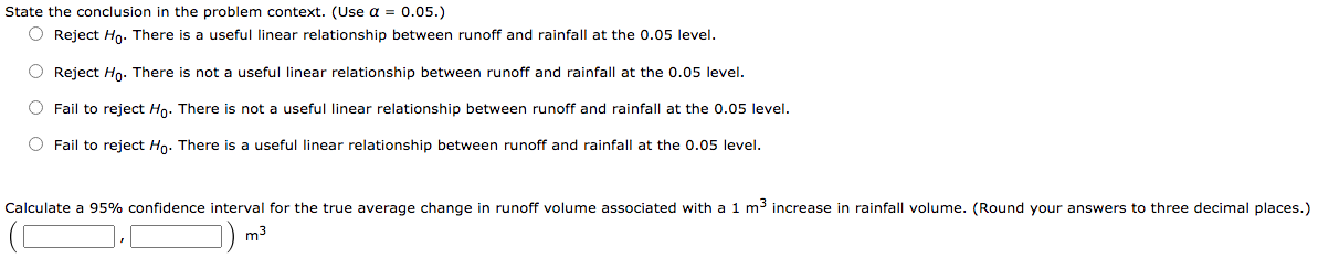 Solved Consider the following data on x = rainfall volume | Chegg.com