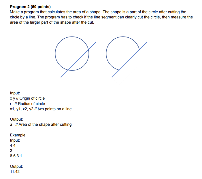 Program 2 (50 points) Make a program that calculates | Chegg.com