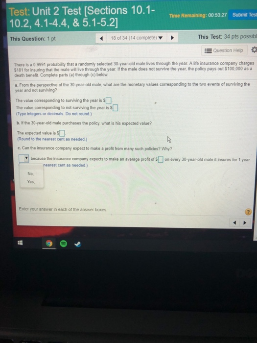 Solved Test: Unit 2 Test [Sections 10.1- 10.2, 4.1-4.4, | Chegg.com