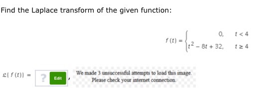 Solved Find The Laplace Transform Of The Given Function