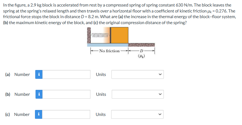 Solved In the figure, a 2.9 kg block is accelerated from | Chegg.com