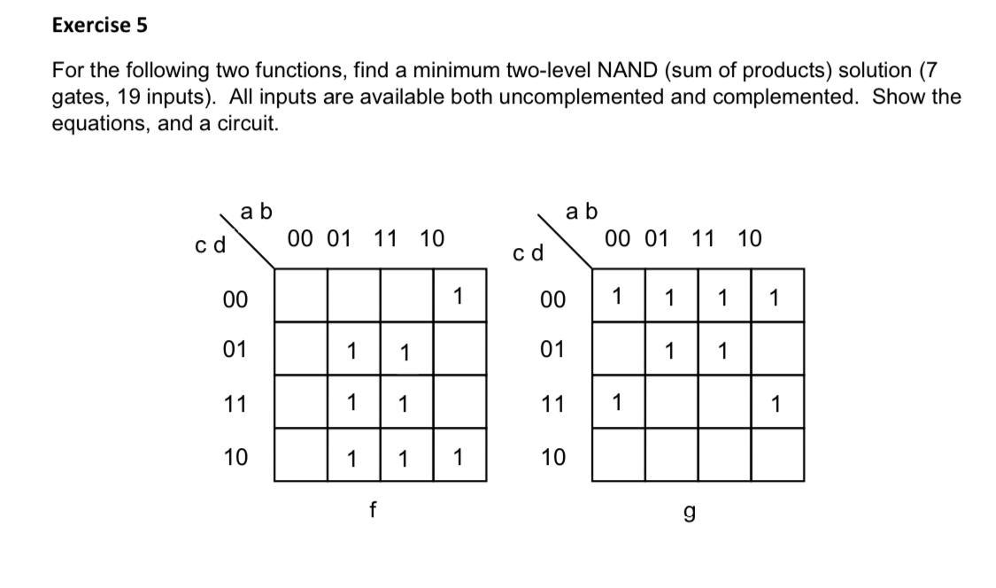 Solved Exercise 5 For The Following Two Functions Find A