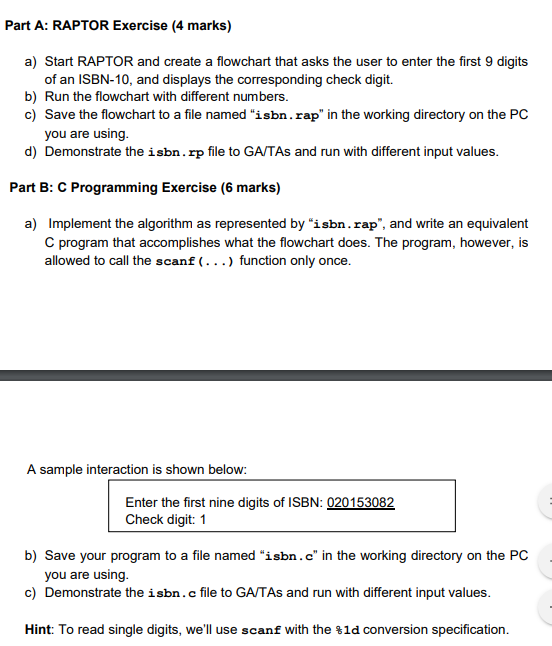 Part A: RAPTOR Exercise (4 marks) a) Start RAPTOR and | Chegg.com