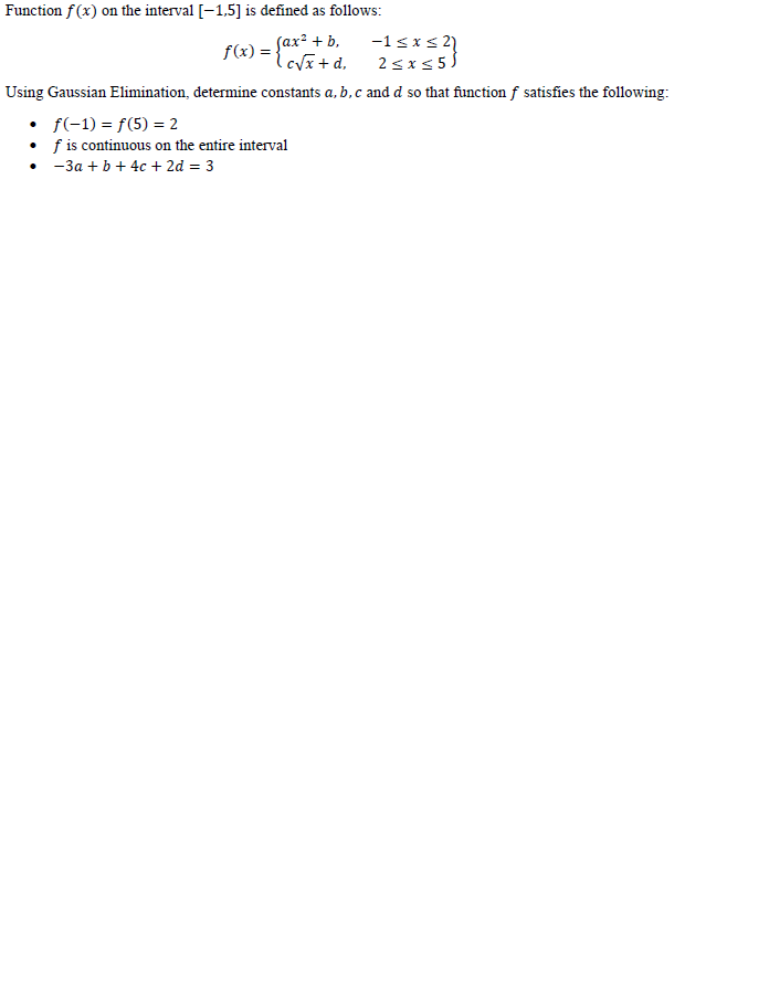 Solved Function f(x) on the interval [−1,5] is defined as | Chegg.com