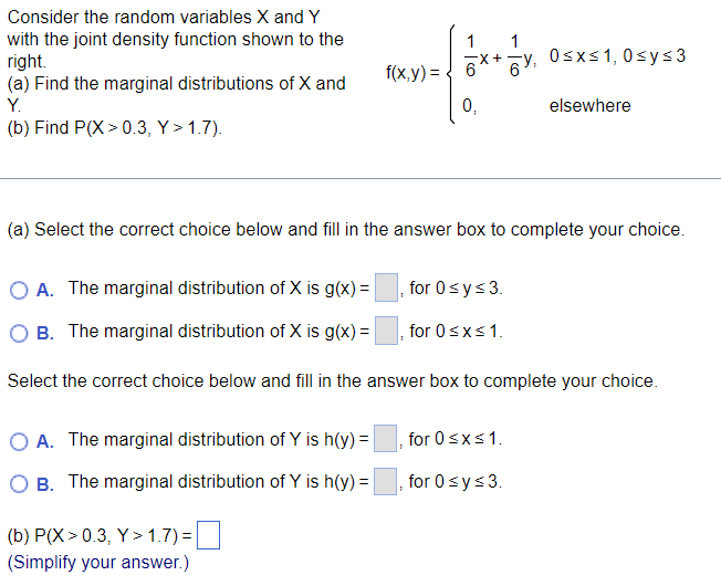 Solved Consider the random variables X and Y with the joint | Chegg.com