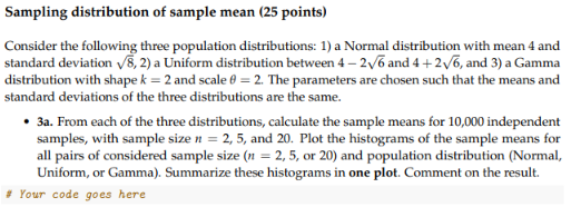 Sampling distribution of sample mean (25 points) | Chegg.com
