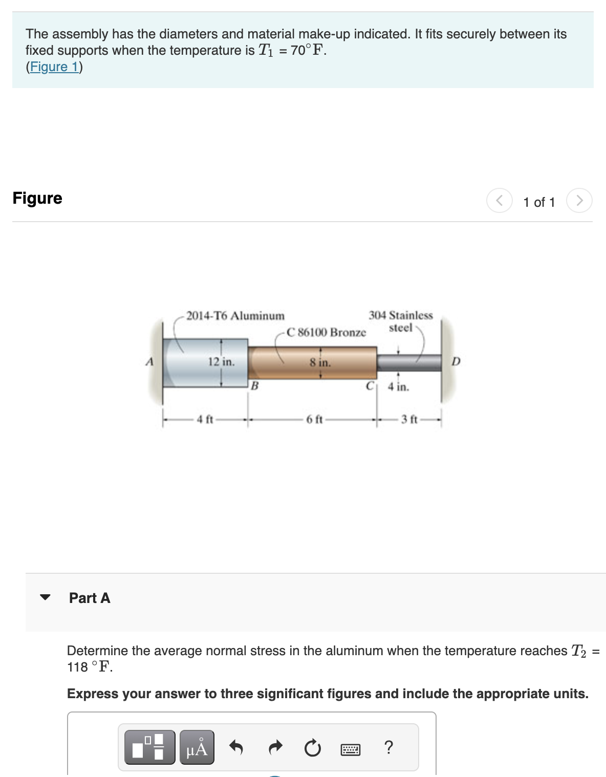 Solved The assembly has the diameters and material make-up | Chegg.com