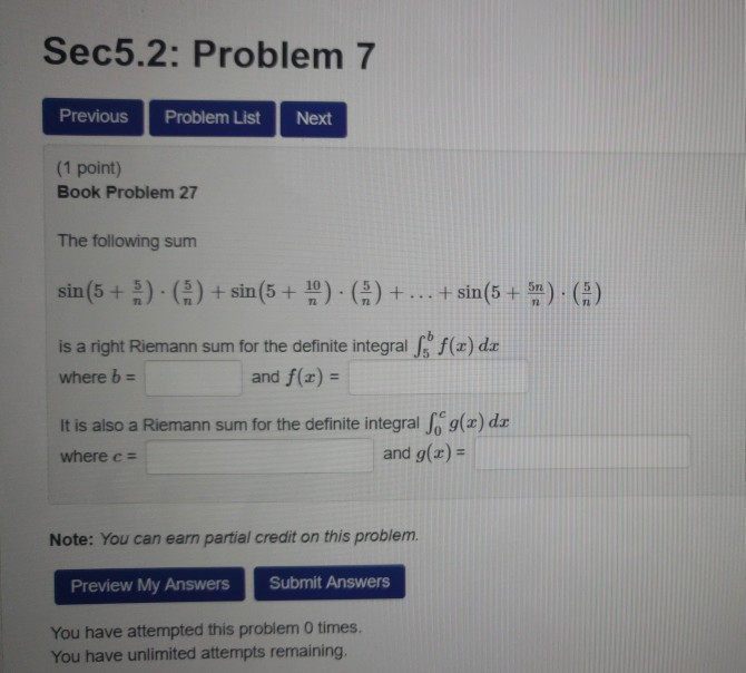 Solved Sec5.2: Problem 7 Previous Problem List Next (1 | Chegg.com