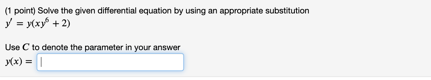 Solved ( 1 point) Solve the given differential equation by | Chegg.com
