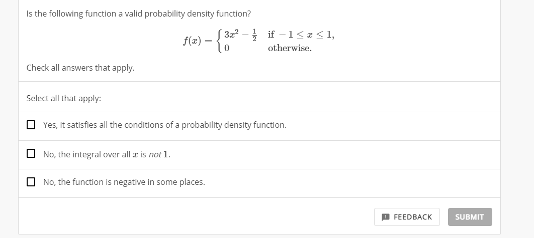Solved Is the following function a valid probability | Chegg.com