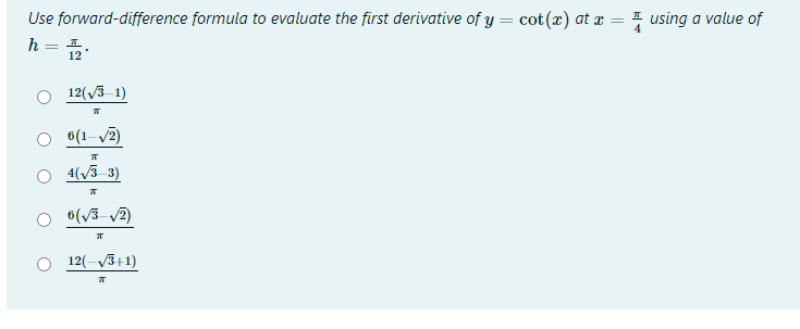 Solved Use forward-difference formula to evaluate the first | Chegg.com