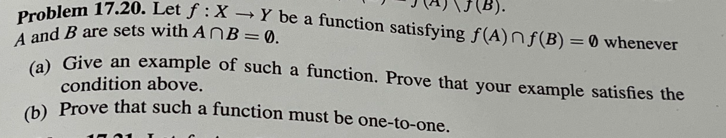 Solved Problem 17.20. Let f:X→Y be a function satisfying | Chegg.com