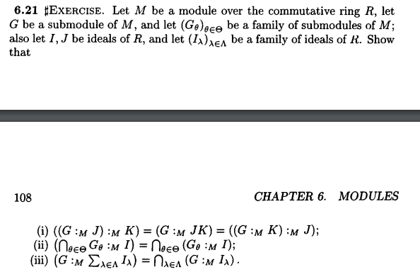 Solved 6.21 ♯ ﻿EXERCISE. Let M be ﻿a module over the | Chegg.com