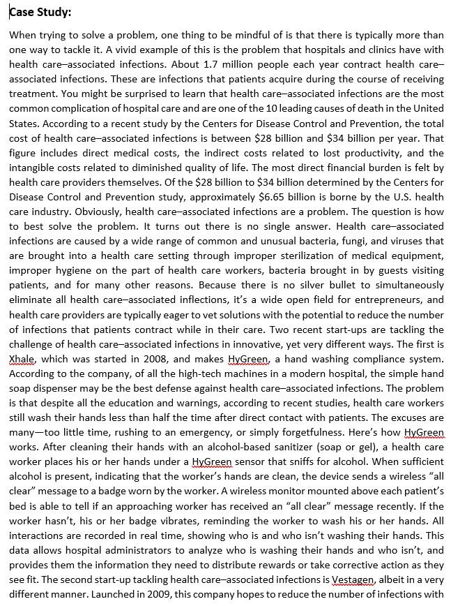 Solved Case Study: When trying to solve a problem, one thing | Chegg.com