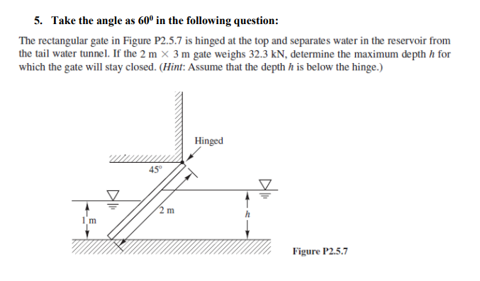 Solved 5. Take the angle as 60∘ in the following question: | Chegg.com