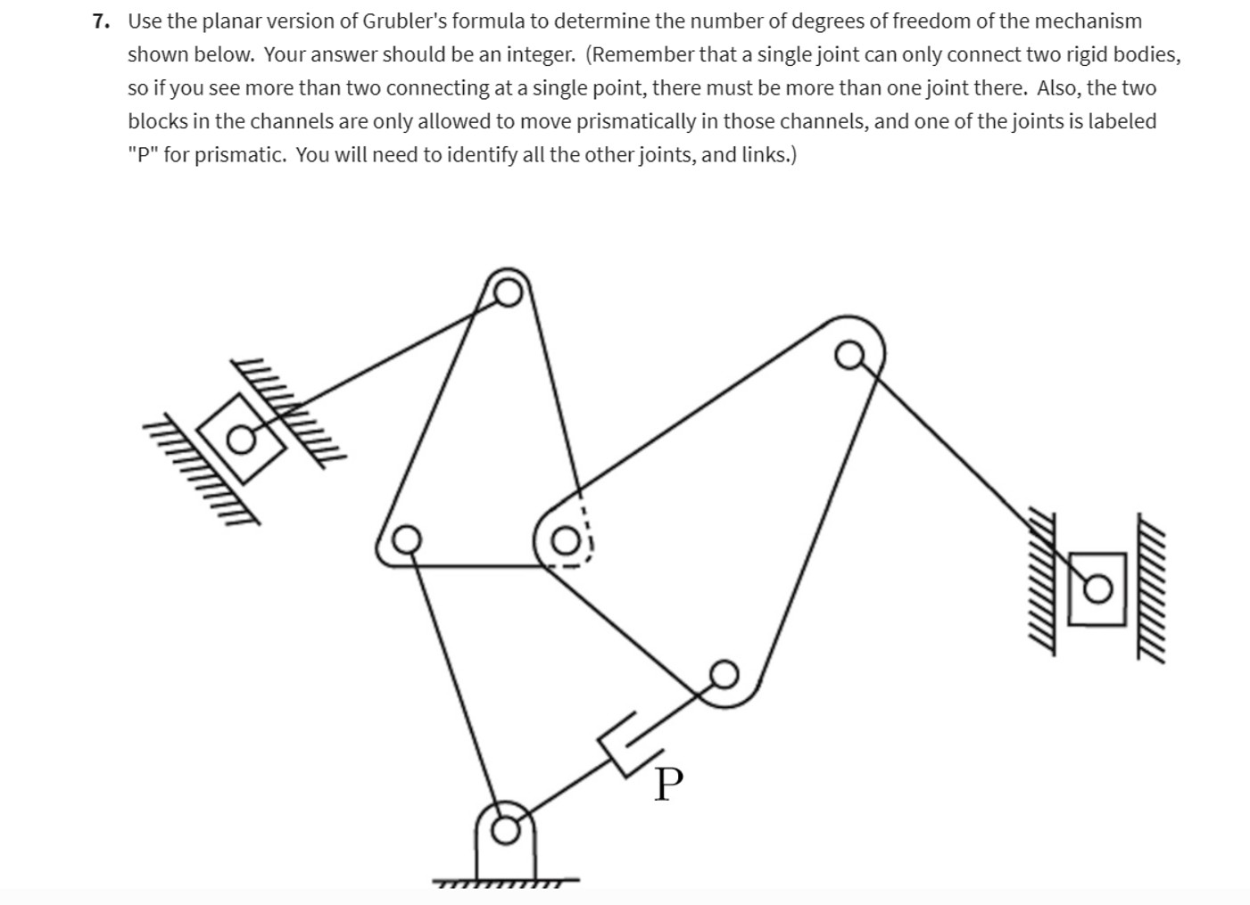 Solved Use the planar version of Grubler's formula to | Chegg.com