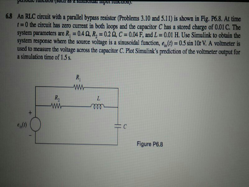 Solved 68 An RLC circuit with a parallel bypass resistor | Chegg.com
