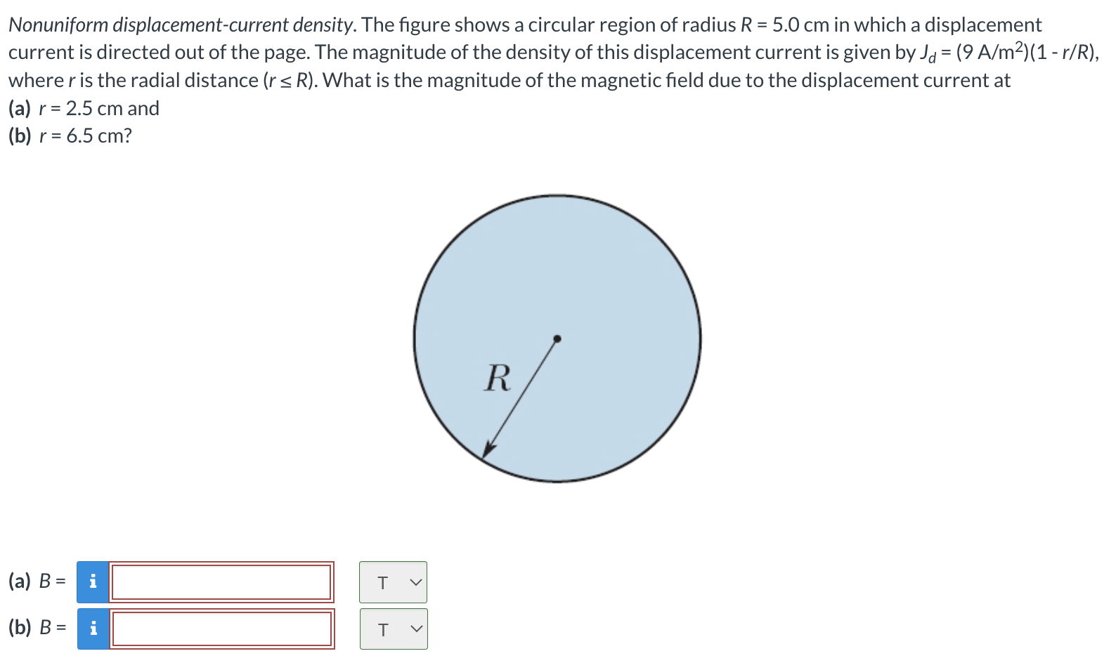 Solved Nonuniform Displacement Current Density The Figure