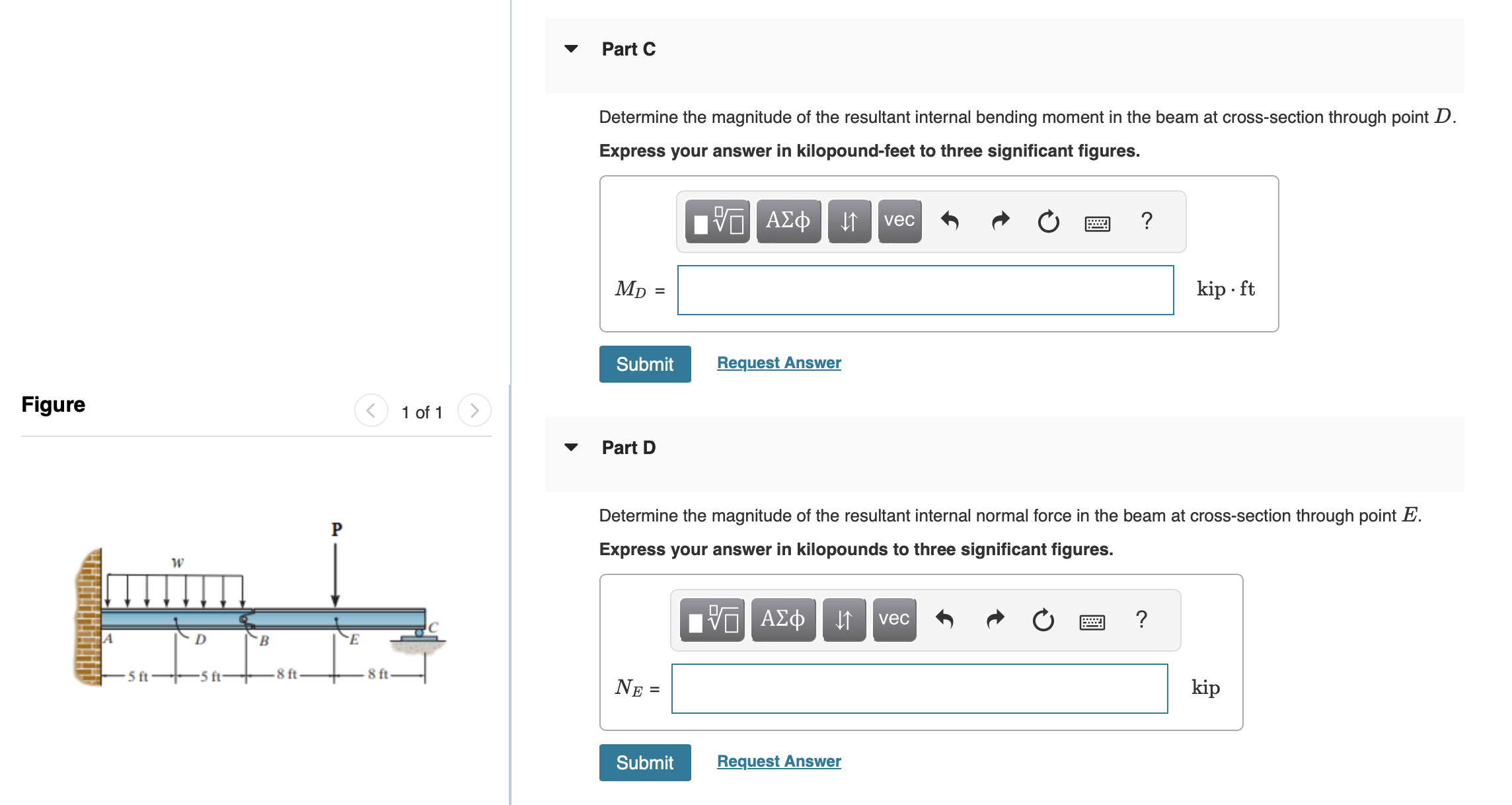 Solved Consider the beam in the figure below. Take w=6 | Chegg.com