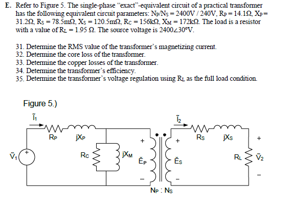 Solved E. Refer to Figure 5. The single-phase | Chegg.com
