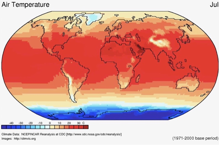 Solved Why is there a large cool area north of India in | Chegg.com