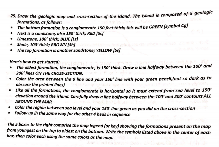 Solved VI. MAPS AND CROSS-SECTIONS OF HORIZONTAL STRATA In | Chegg.com