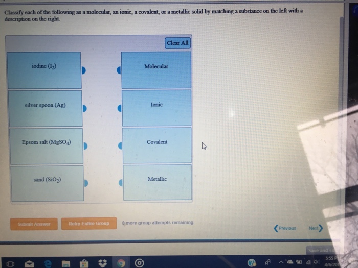 Solved Classify each of the following as a molecular, an | Chegg.com