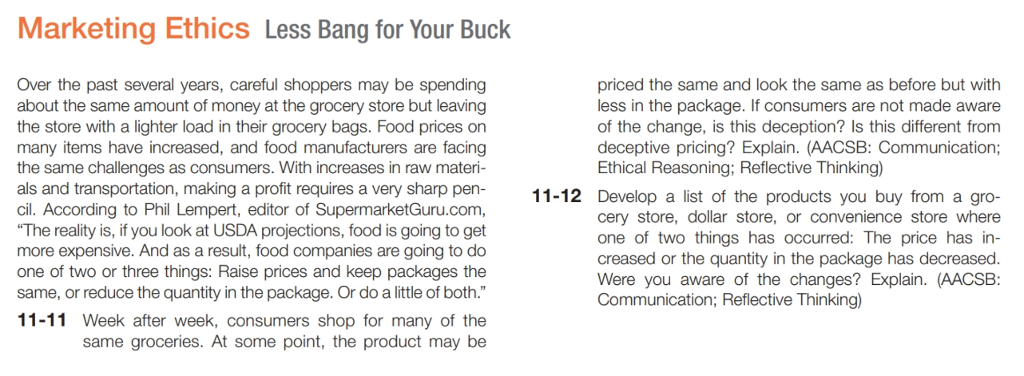 Solved Marketing Ethics Less Bang for Your Buck Over the | Chegg.com