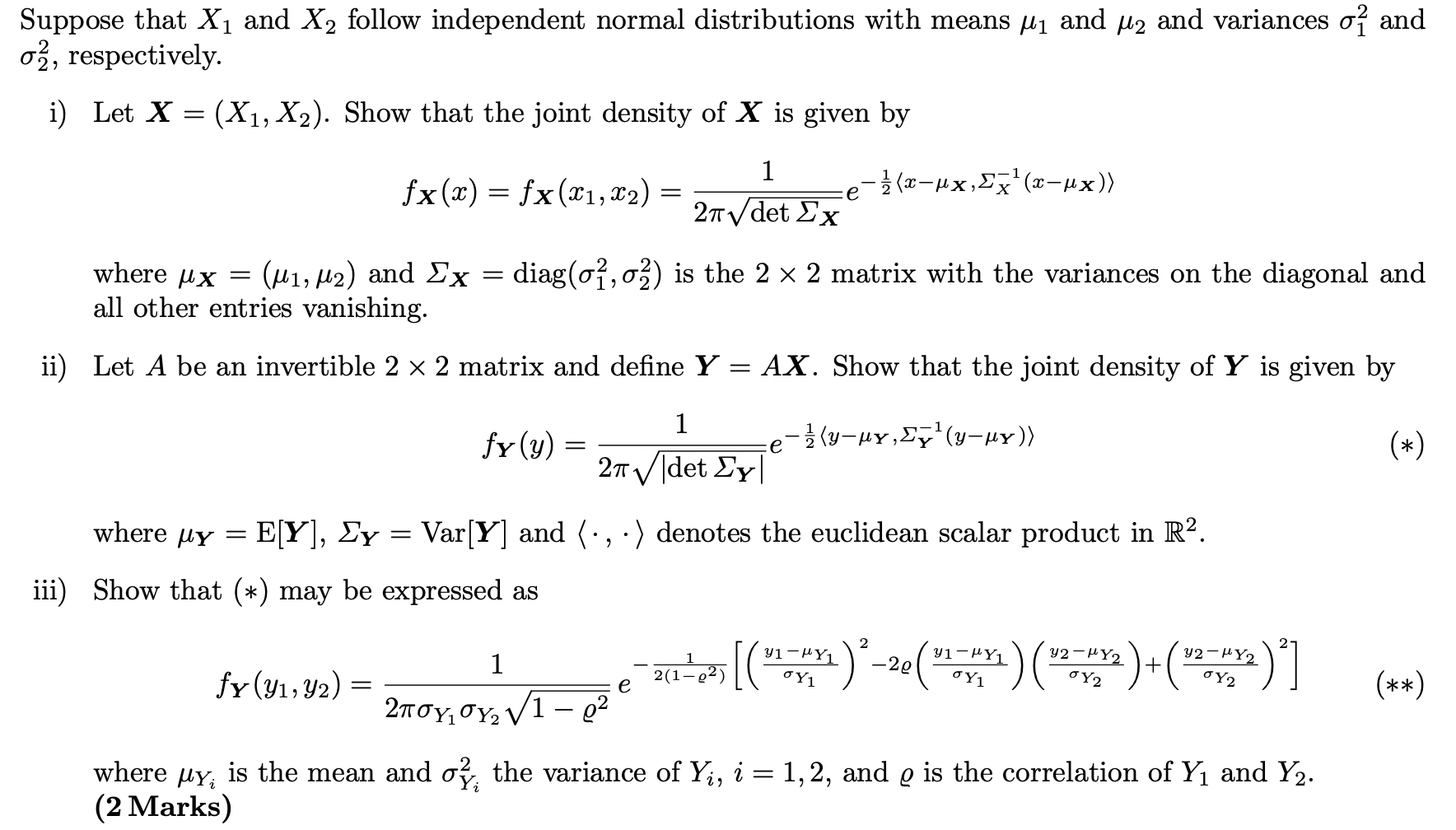 Solved Suppose that X1 and X2 follow independent normal | Chegg.com