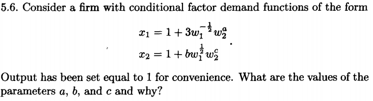 Solved 5.6. Consider a firm with conditional factor demand | Chegg.com