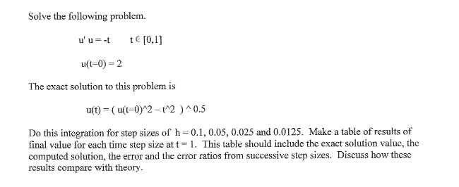 Solved Please solve using Forward Euler Method. Please | Chegg.com