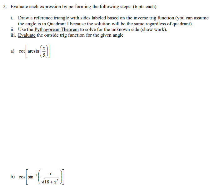 Solved 2. Evaluate each expression by performing the | Chegg.com