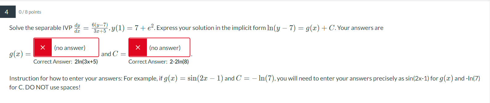 Solved Solve the separable IVP dxdy=3x+56(y−7),y(1)=7+e2. | Chegg.com